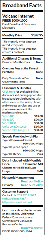 Residential Internet Plans - Volcano Communications